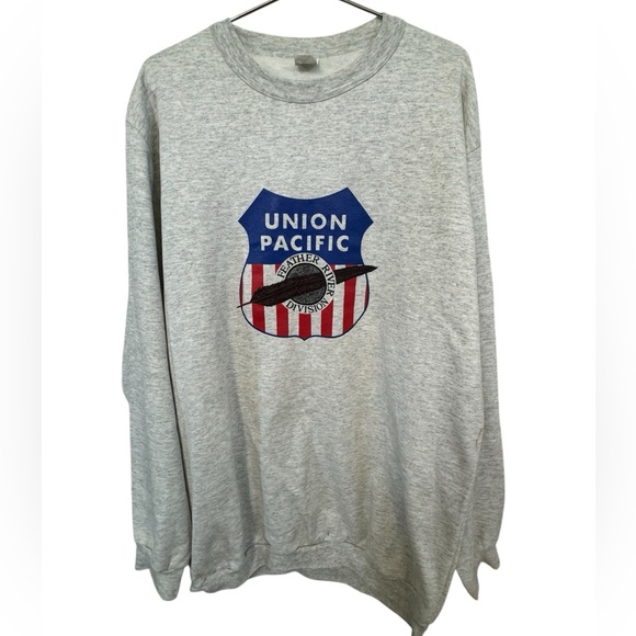 Vintage | Shirts | Vintage Union Pacific Railroad Gray Mens 2xlt Tall ...